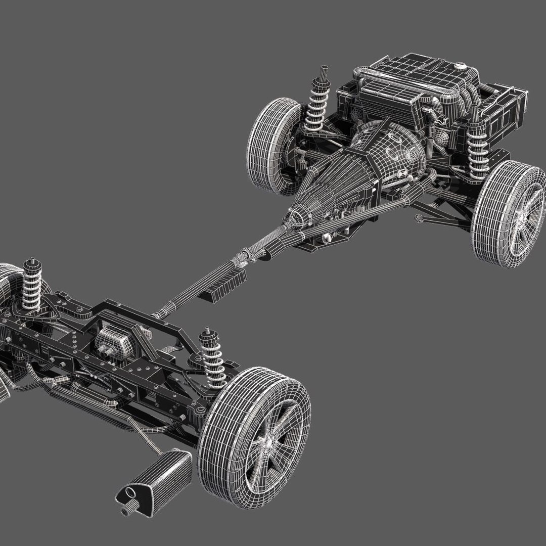 3d Car Drive Train Model