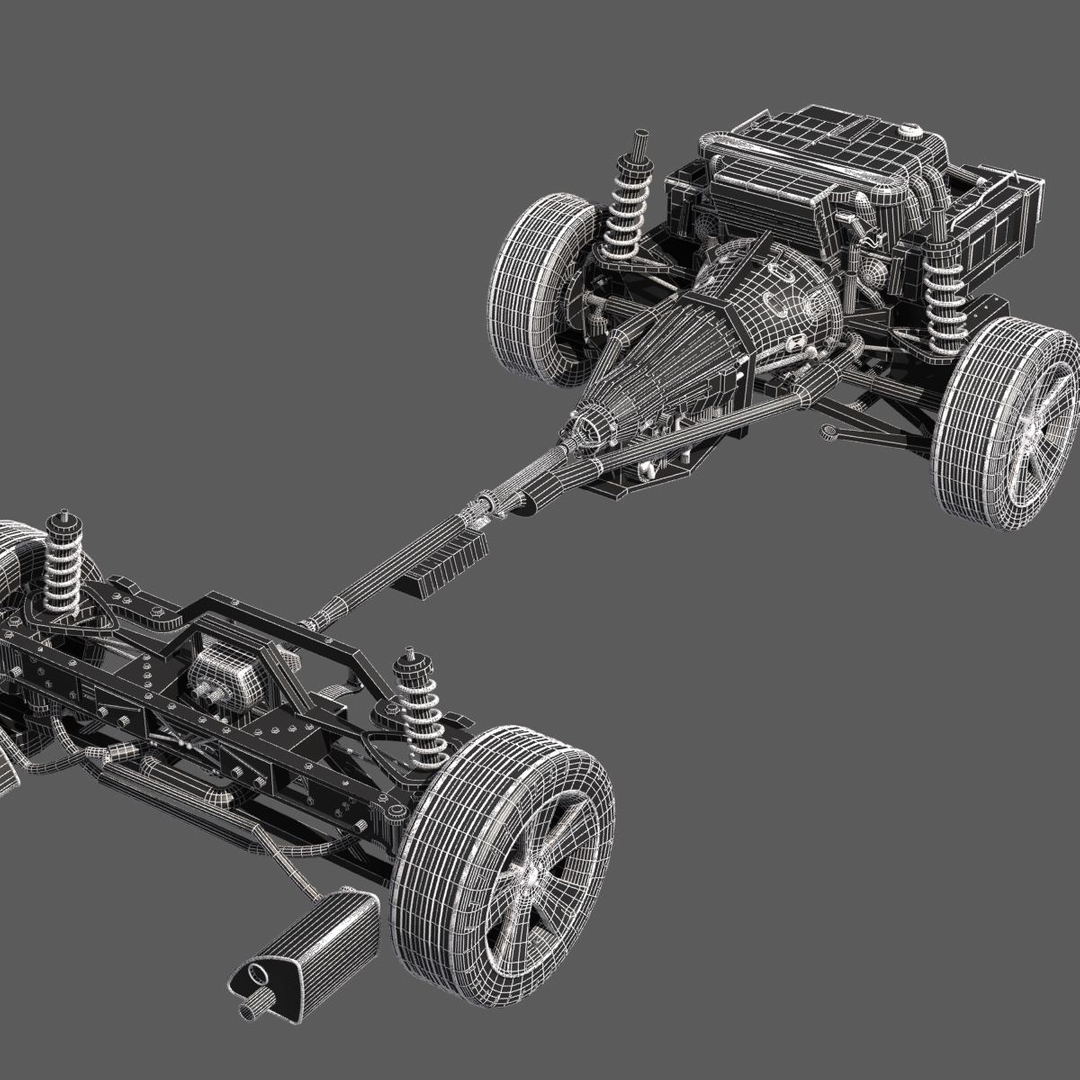 3d car drive train model