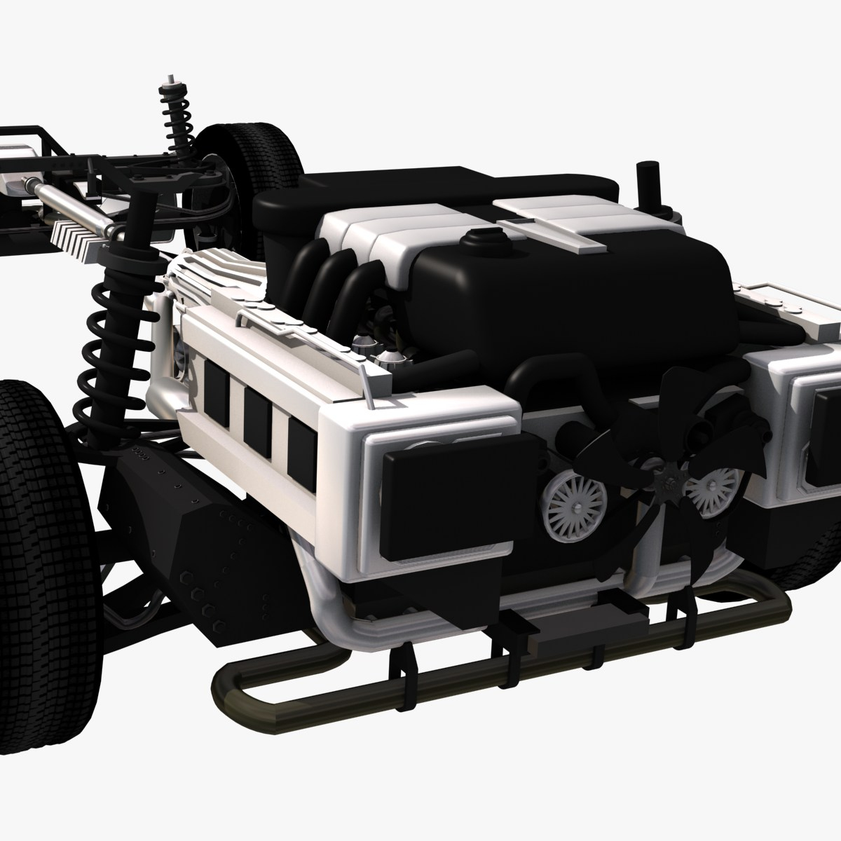 3d car drive train model