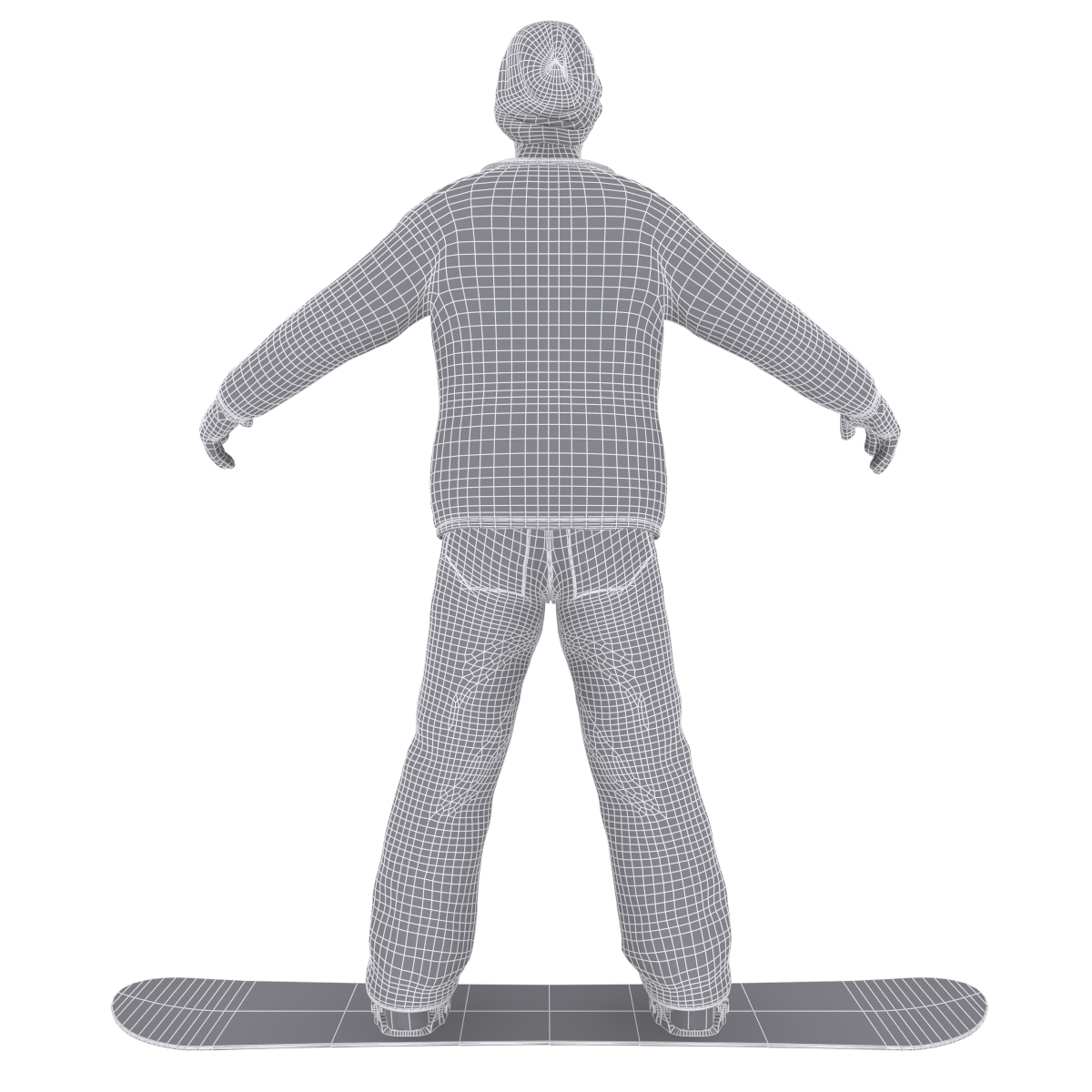 snowboard man 3d max