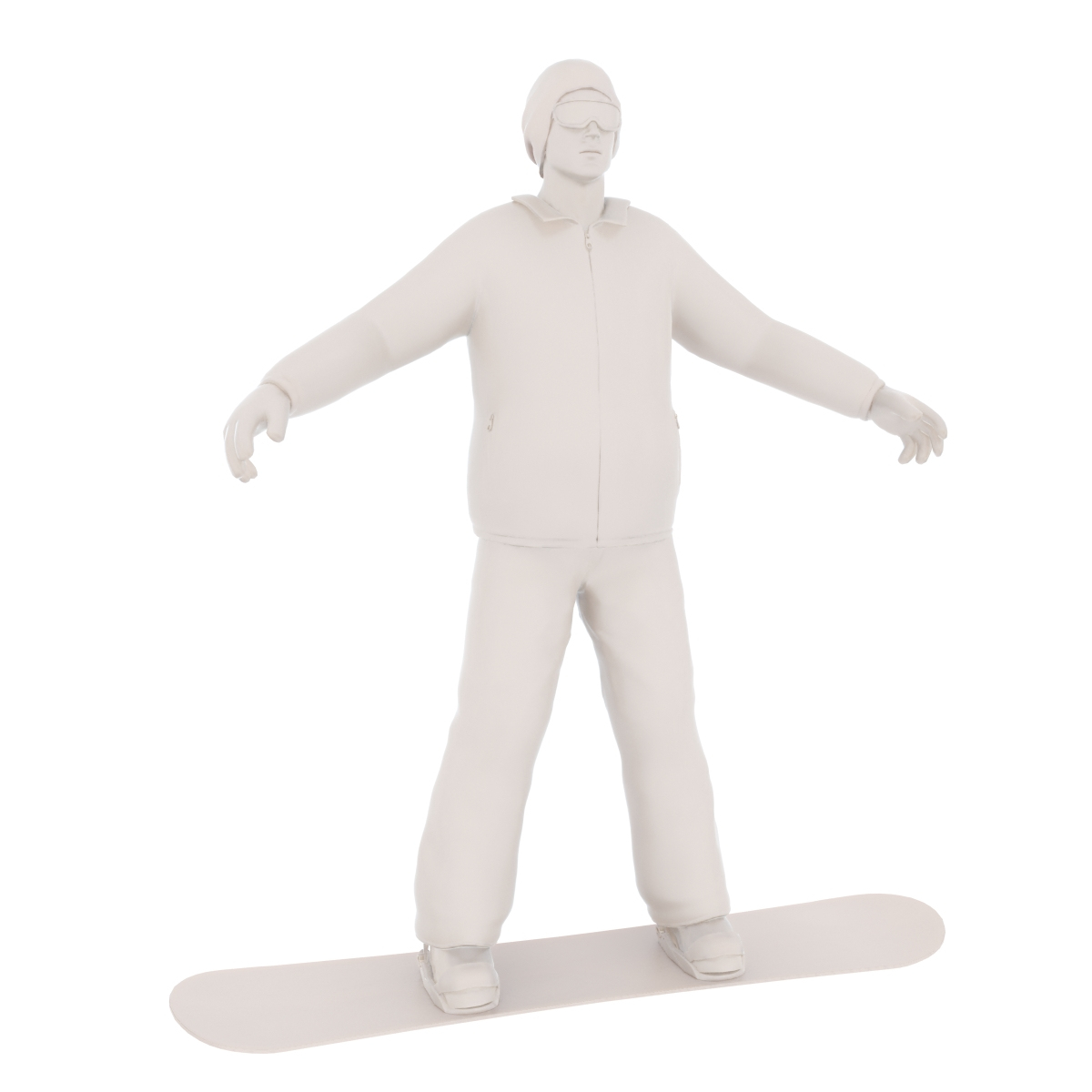 snowboard man 3d max