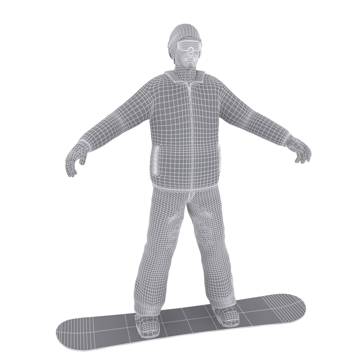 snowboard man 3d max