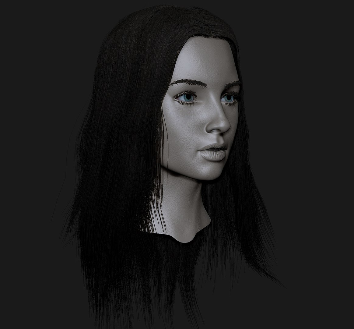 Girl Head Cute 3d Model