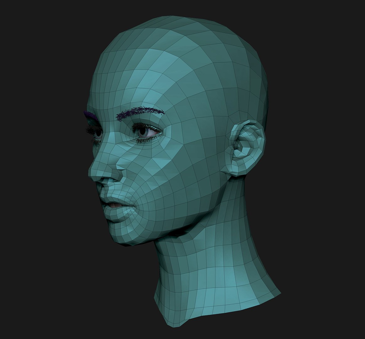 Girl Head Cute 3d Model