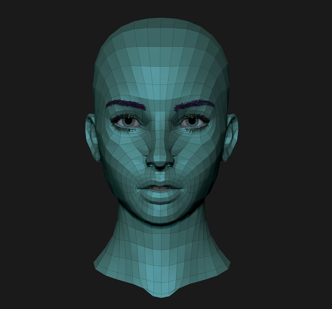 Girl Head Cute 3d Model