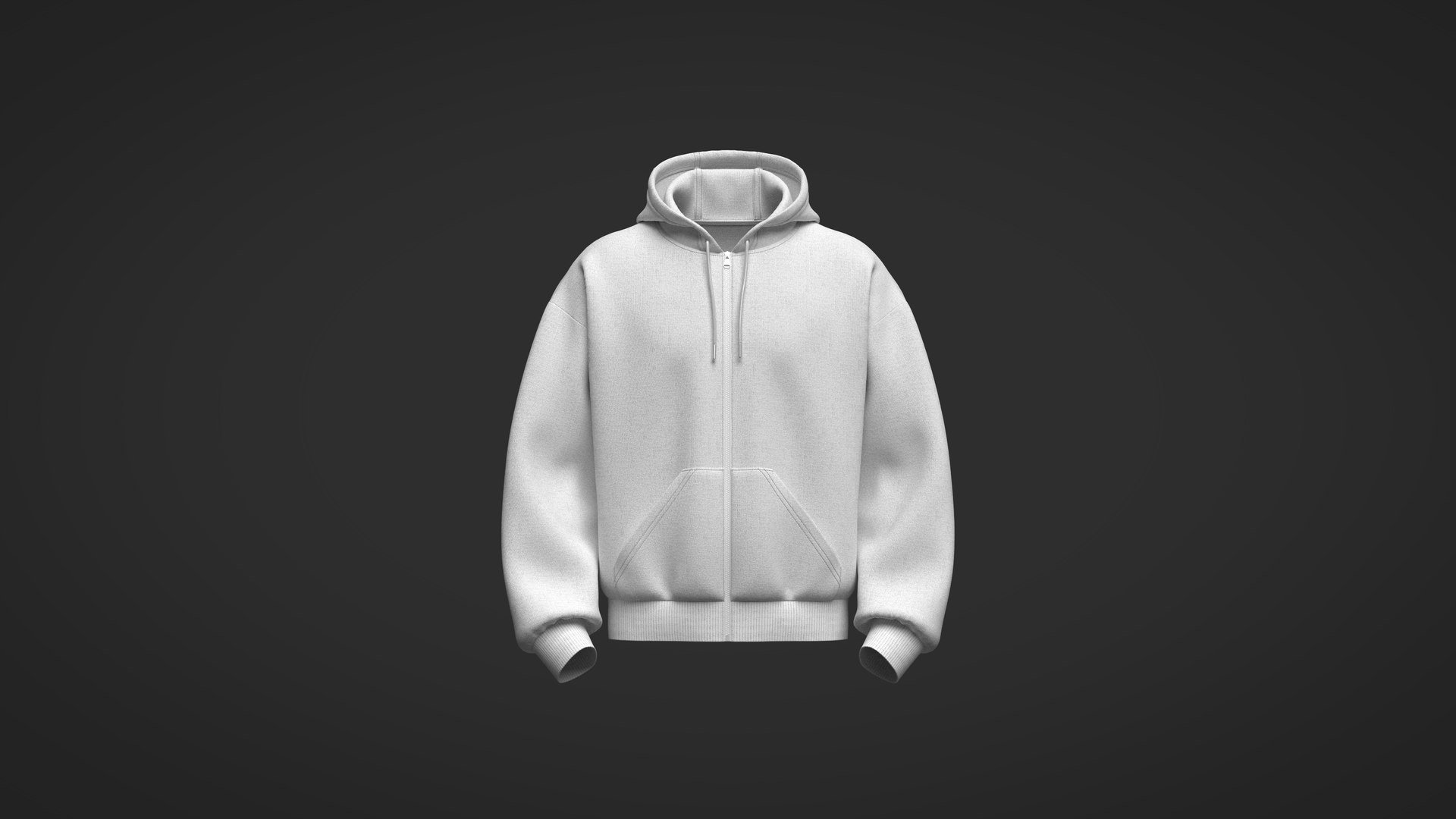 Male Front Zip Oversized Hoodie 3D Model - TurboSquid 2339746