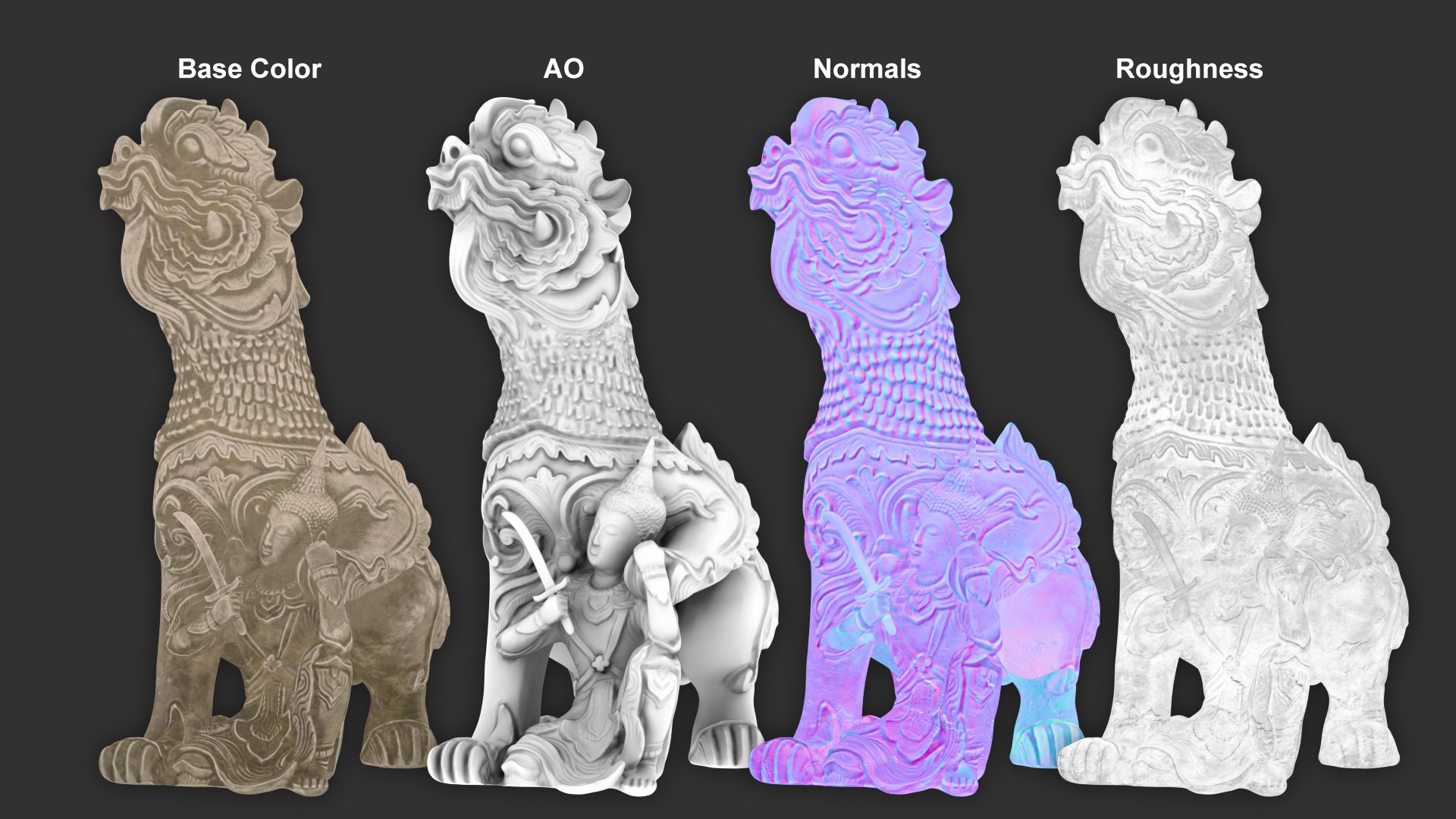 3D Stone Tiger Statue - TurboSquid 2287017