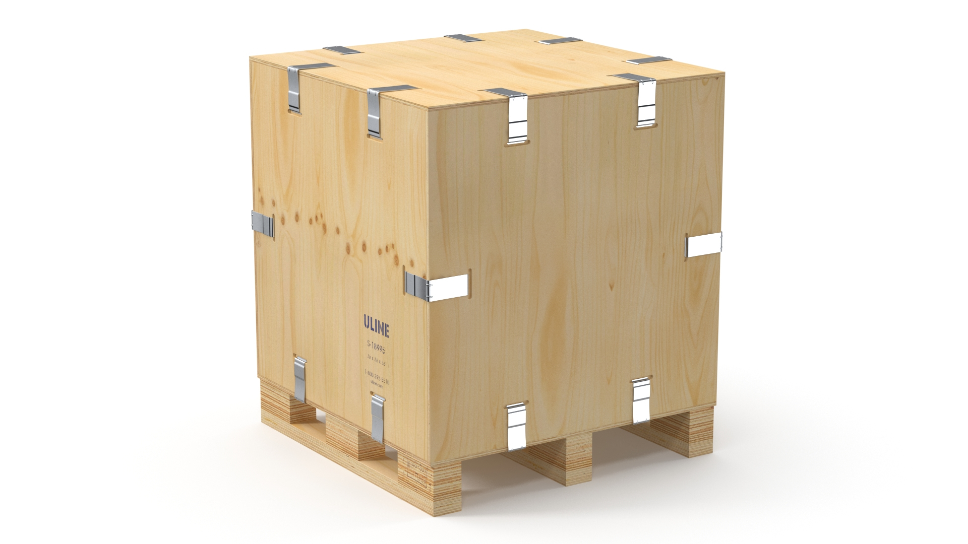 3D Wood Crate with Pallet Uline - TurboSquid 2119206