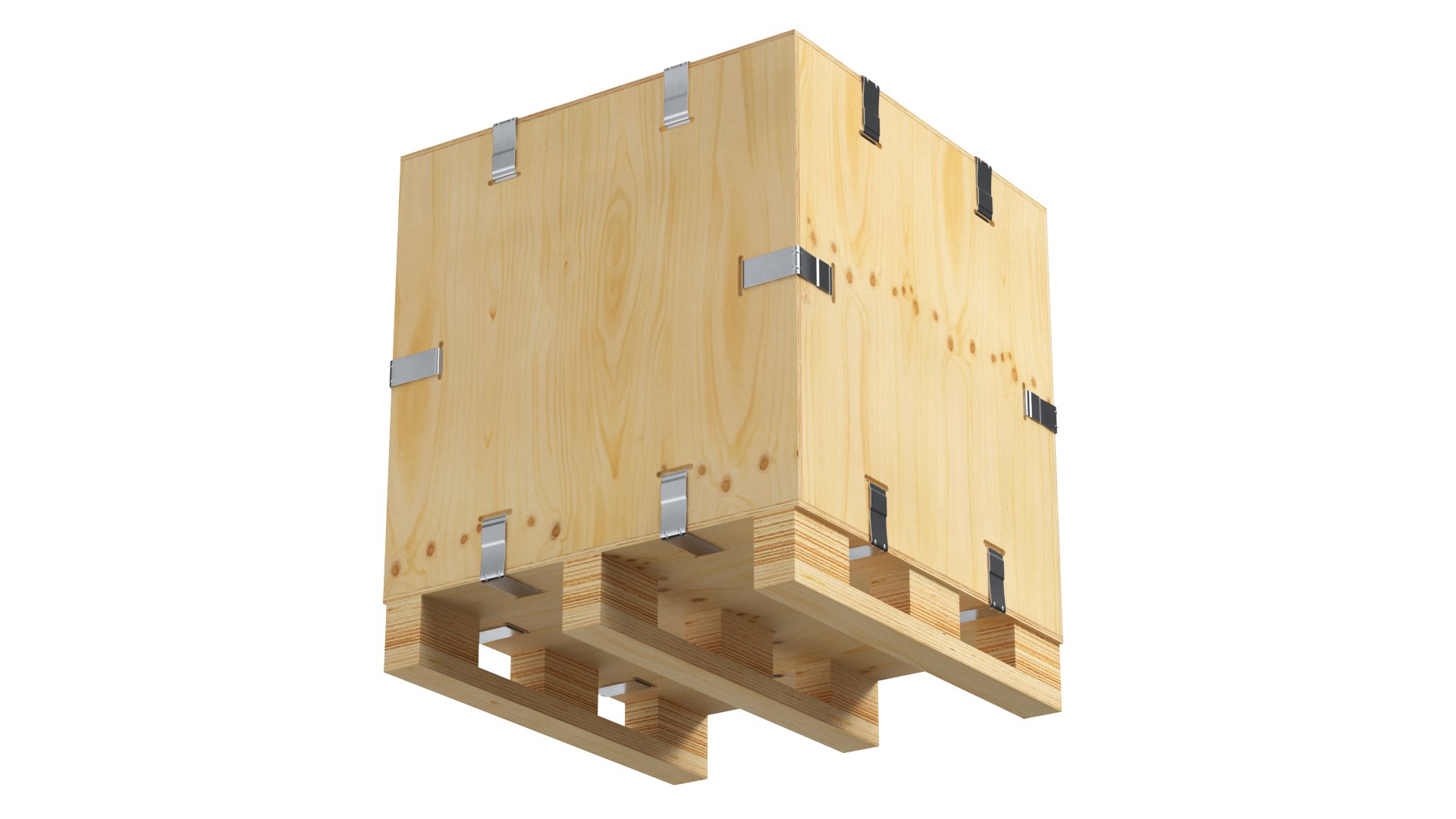 3D Wood Crate with Pallet Uline - TurboSquid 2119206