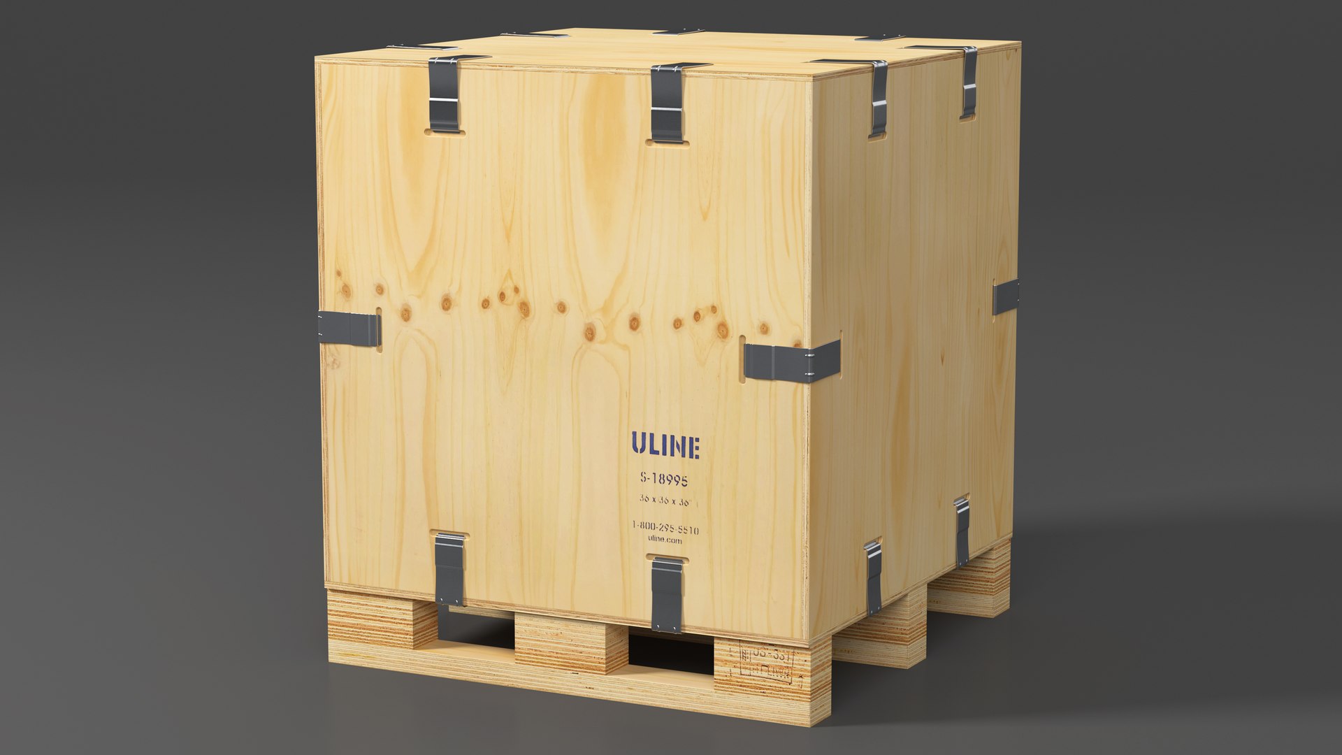 3D Wood Crate with Pallet Uline - TurboSquid 2119206
