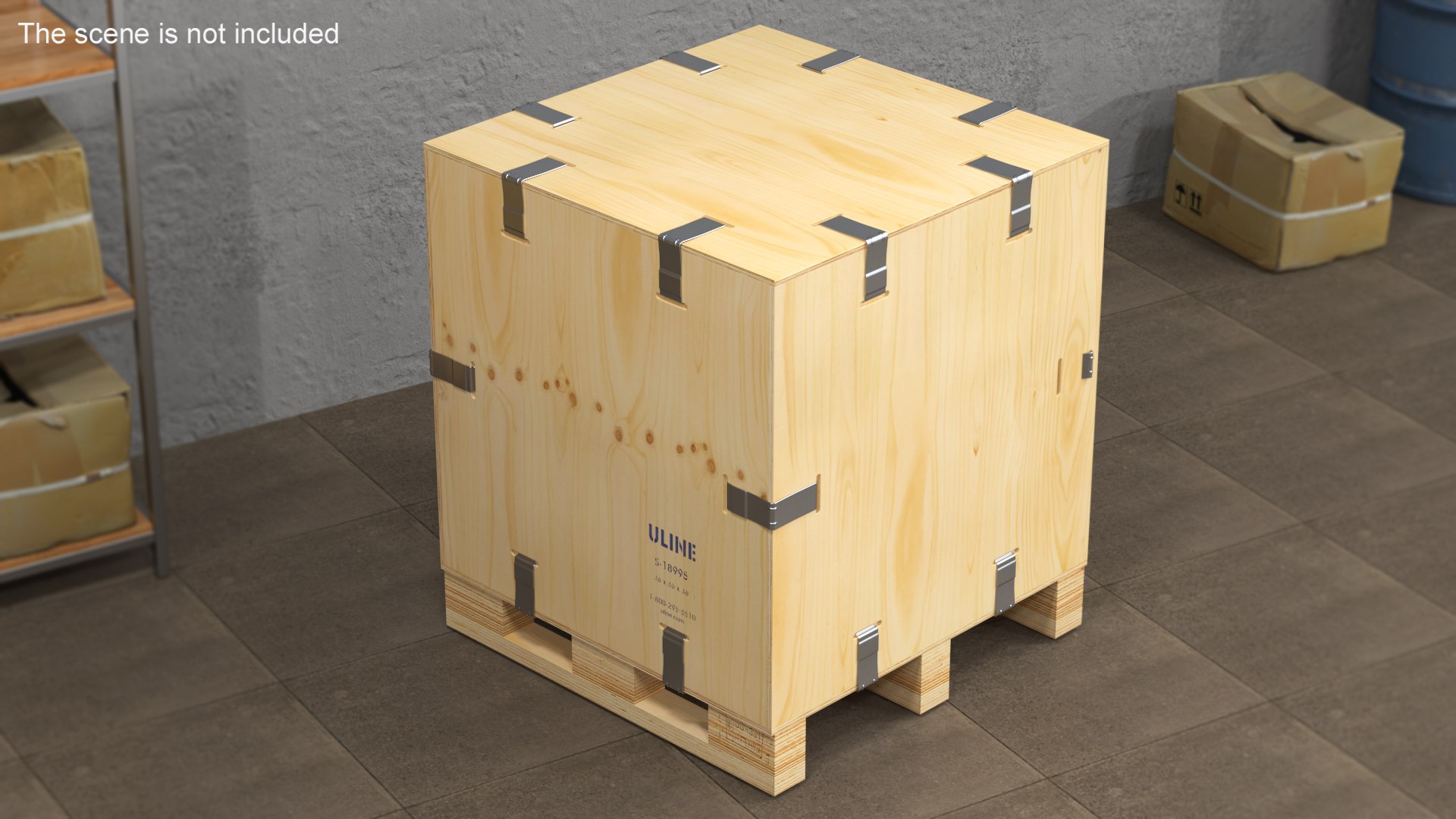 3D Wood Crate with Pallet Uline - TurboSquid 2119206