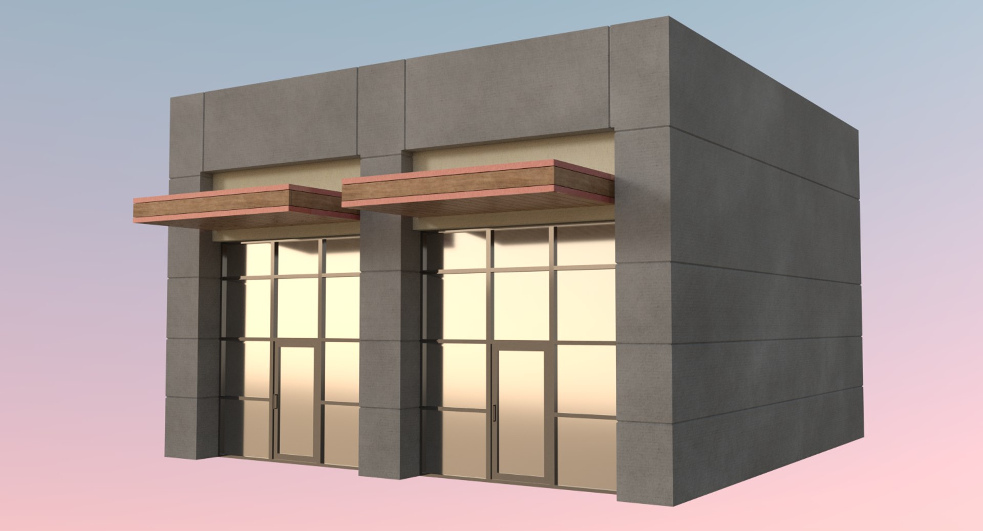 3D strip mall store unit model - TurboSquid 1169359