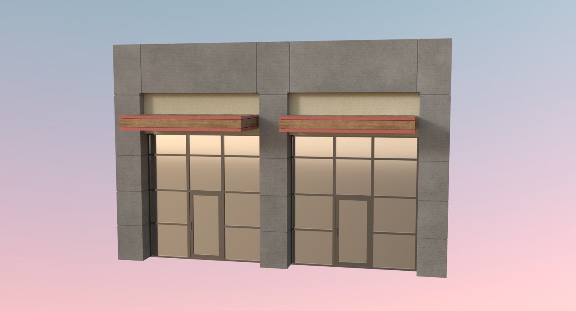 3D strip mall store unit model - TurboSquid 1169359