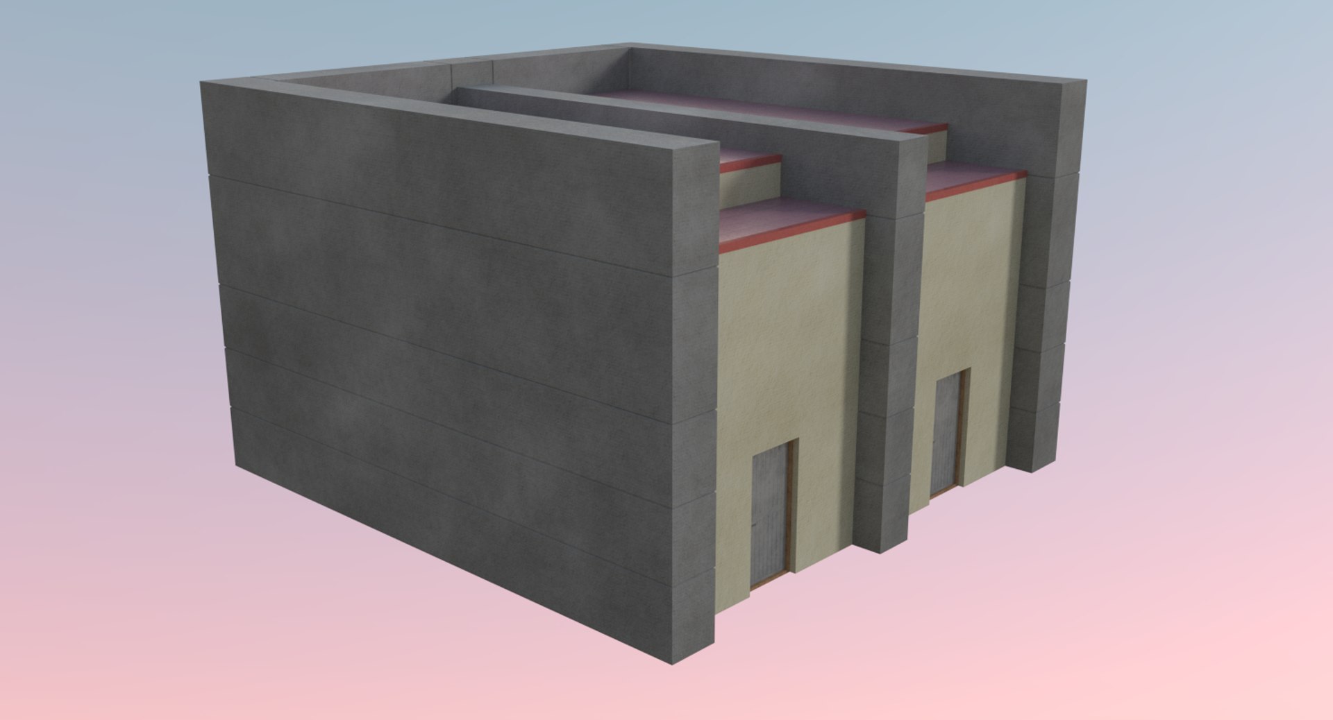 3D strip mall store unit model - TurboSquid 1169359