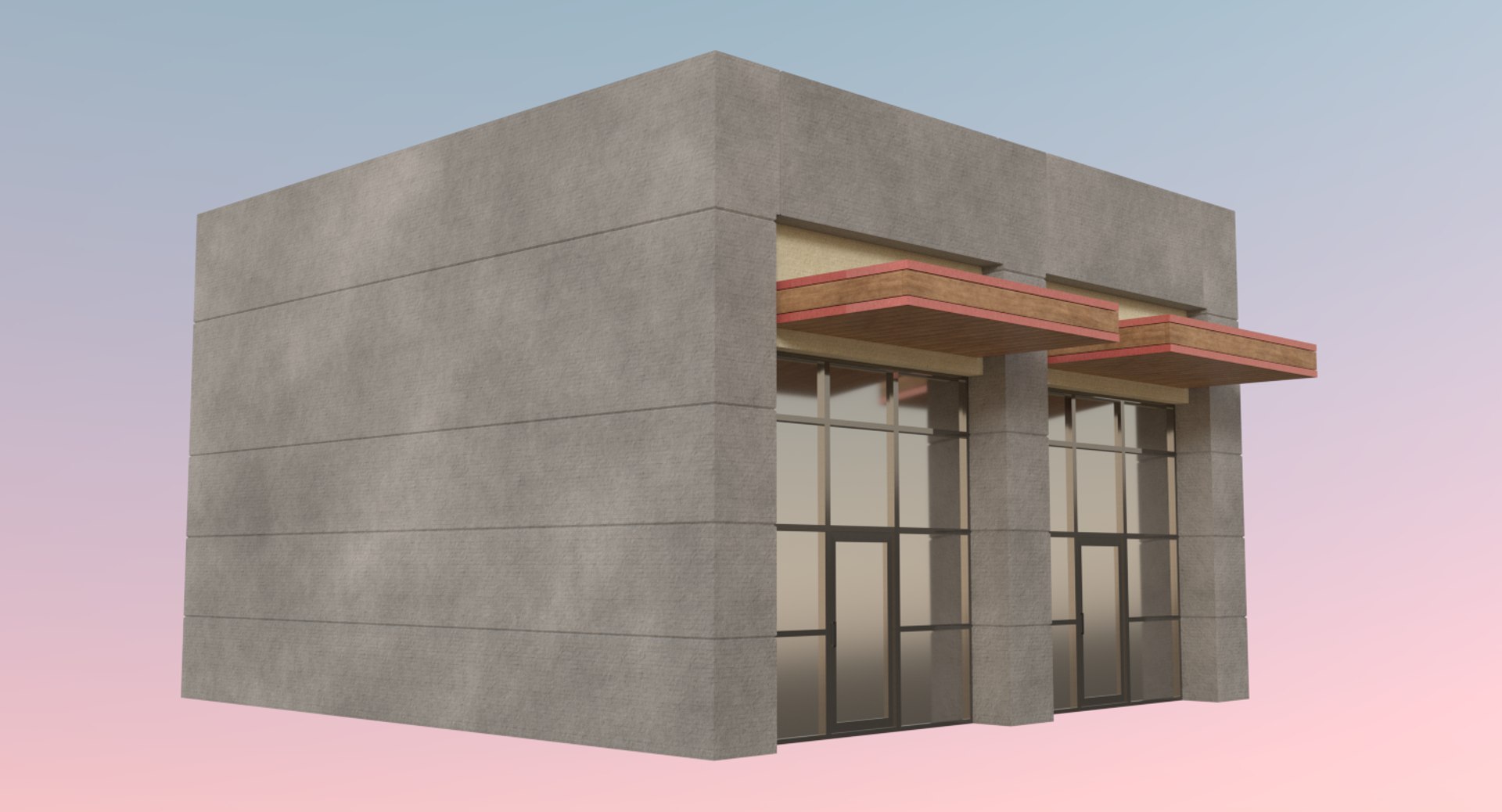 3D strip mall store unit model - TurboSquid 1169359