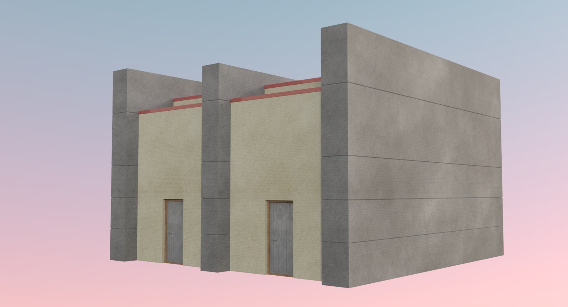 3D strip mall store unit model - TurboSquid 1169359