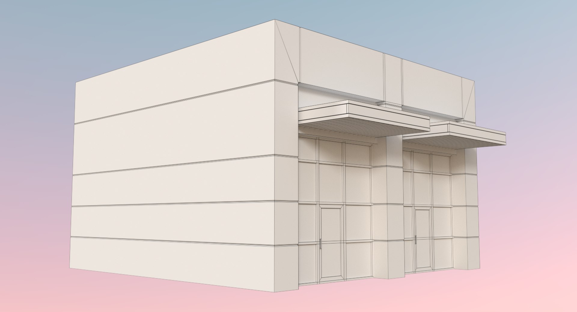 3D strip mall store unit model - TurboSquid 1169359