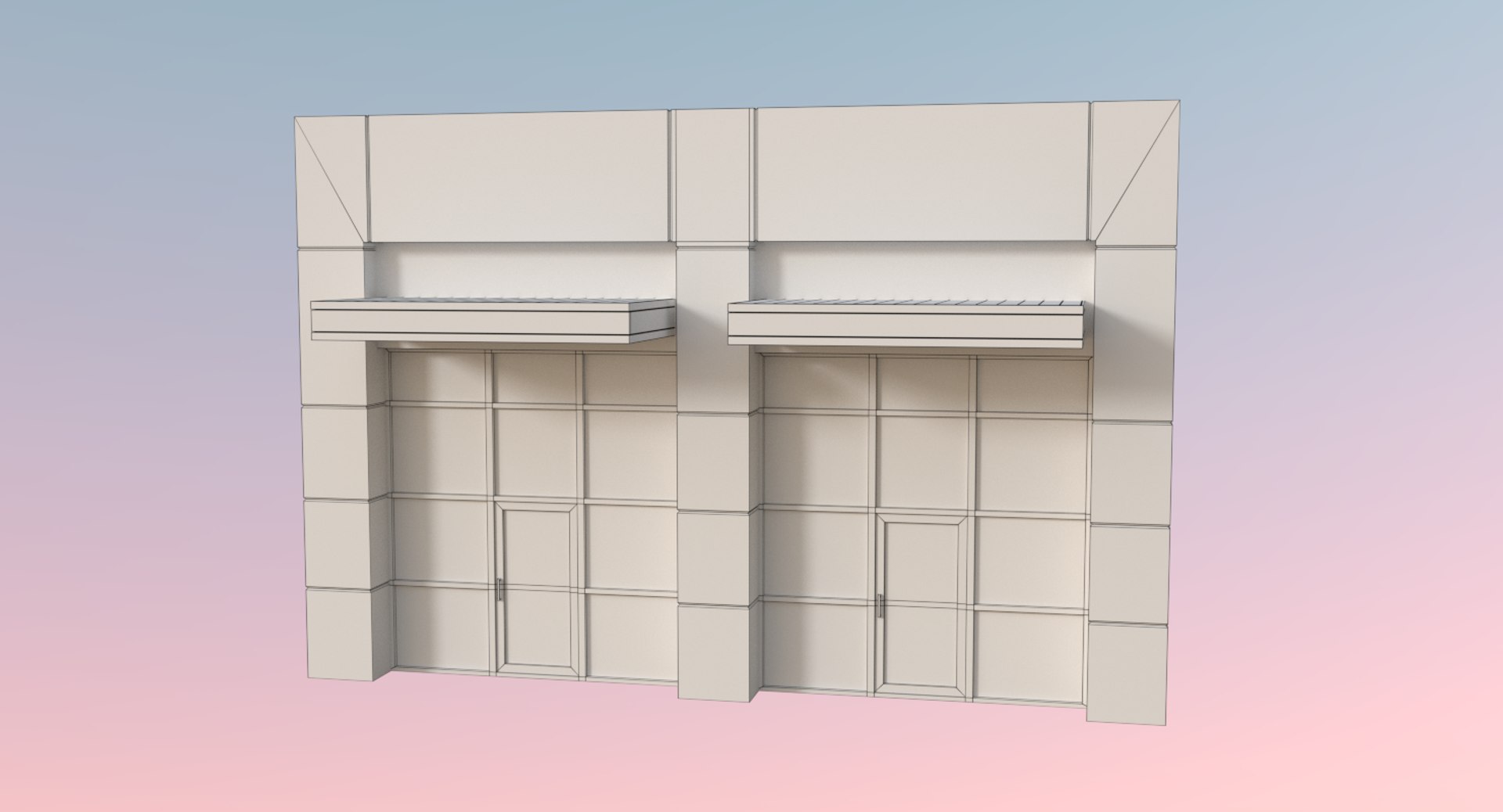 3D strip mall store unit model - TurboSquid 1169359