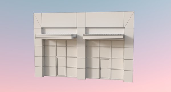 3D strip mall store unit model - TurboSquid 1169359