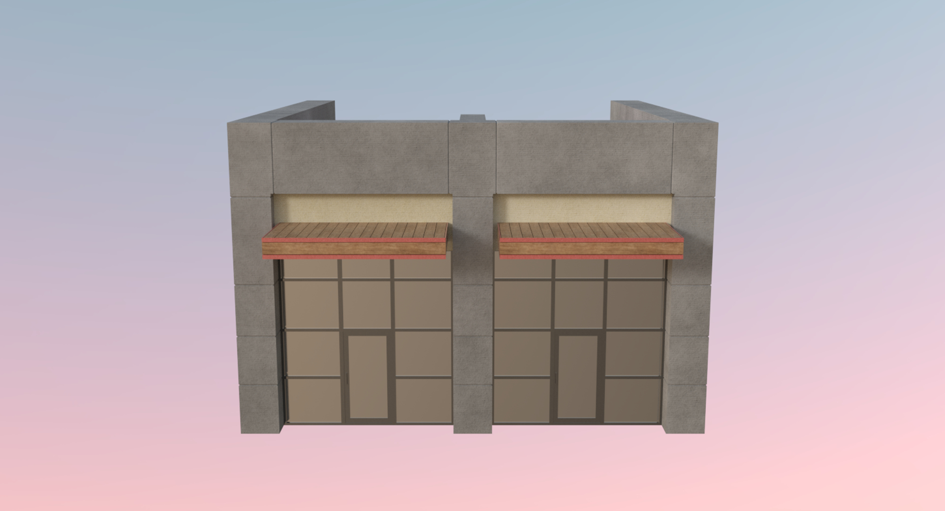 3D strip mall store unit model - TurboSquid 1169359