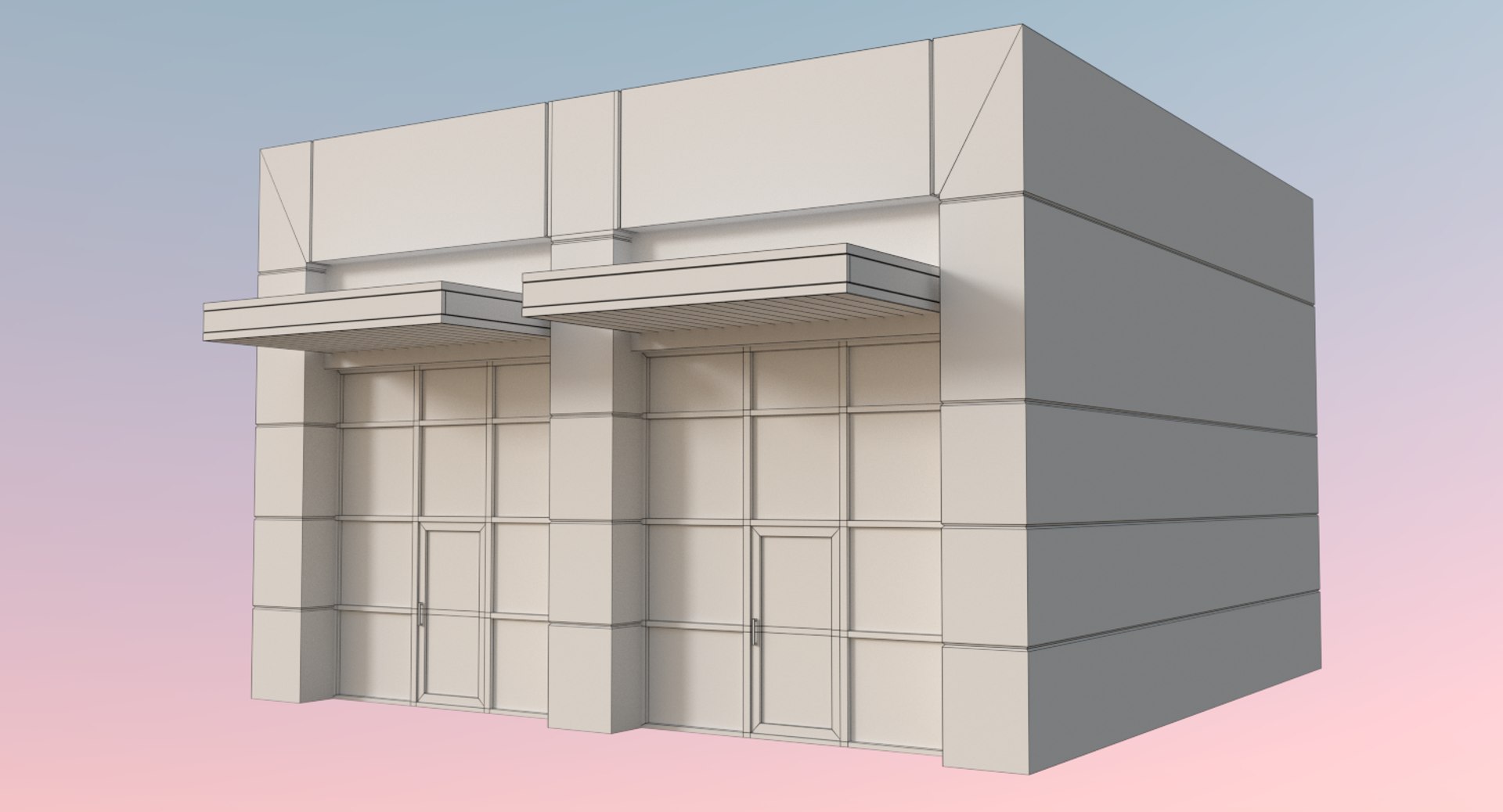 3D strip mall store unit model - TurboSquid 1169359
