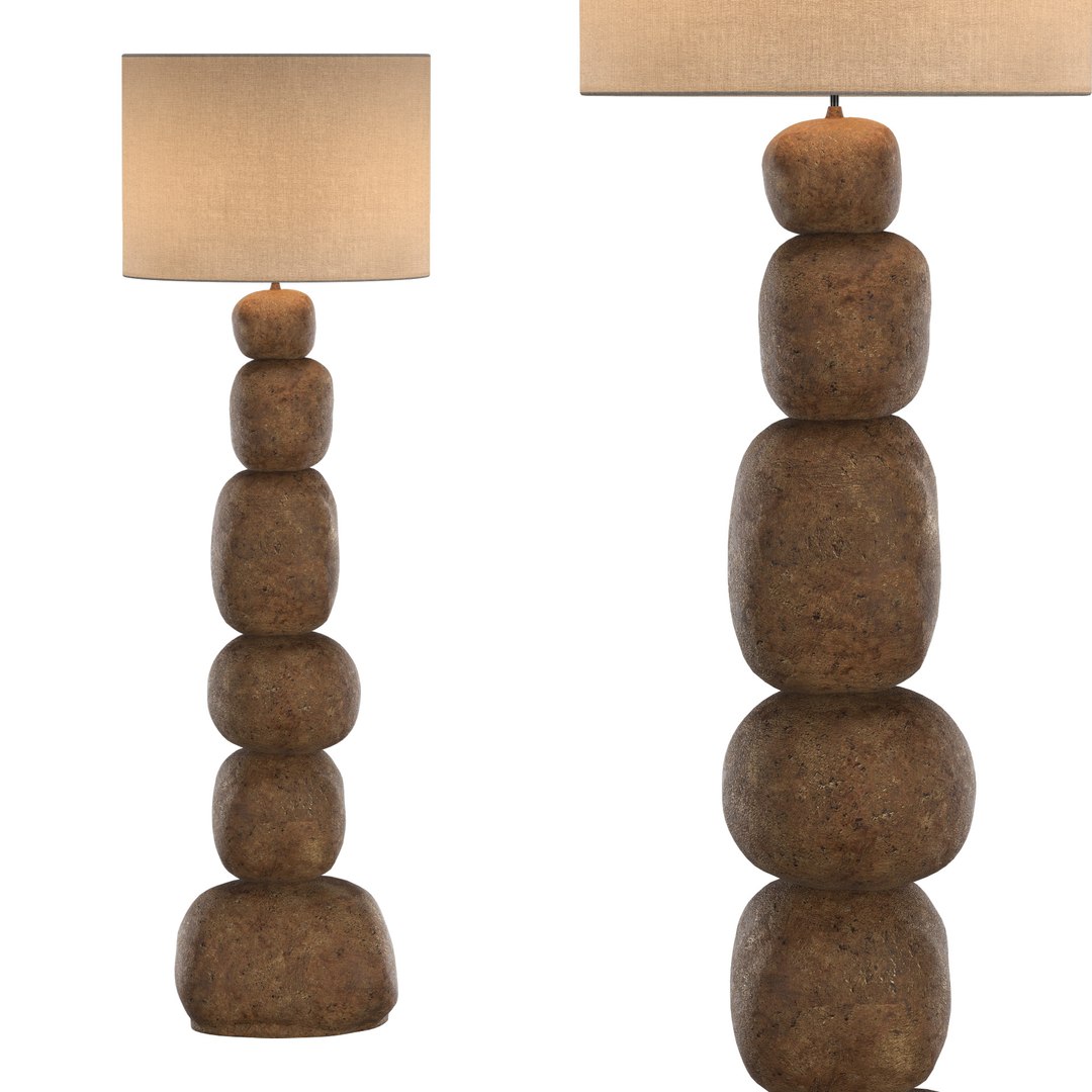3D Stacked Pebble Floor Lamp - TurboSquid 2367387