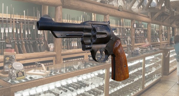 3d revolver games gun model