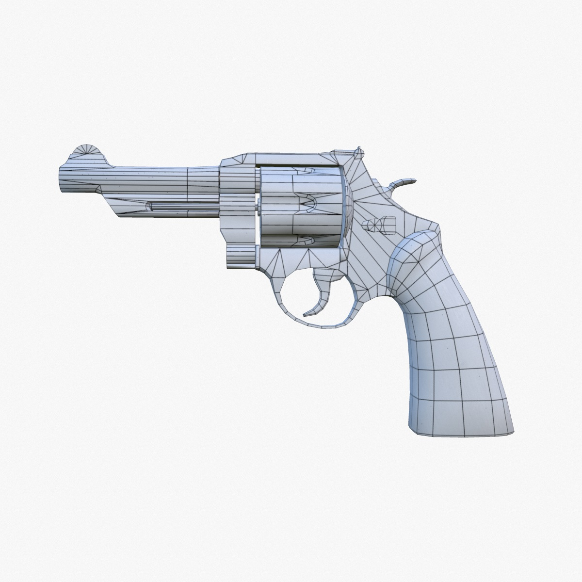 3d revolver games gun model