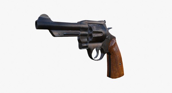 3d revolver games gun model