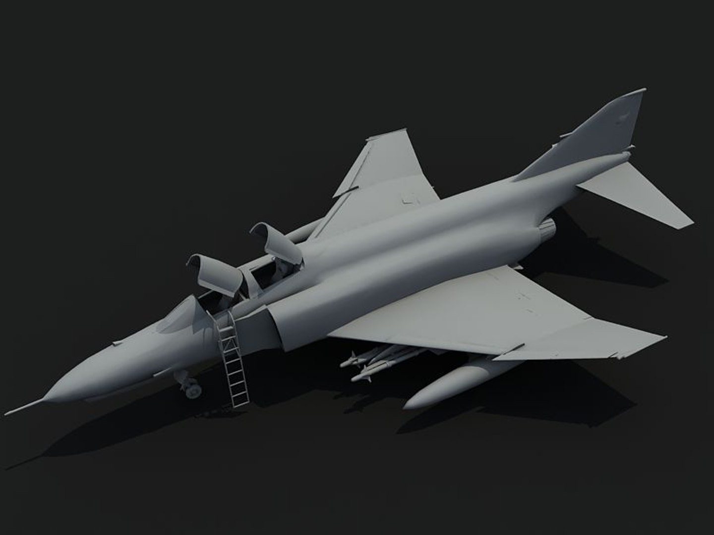 3d f-4e military jet aircraft model