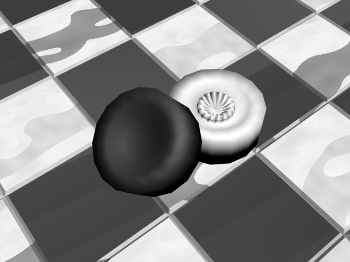3d Model Of Checkers Board Wood