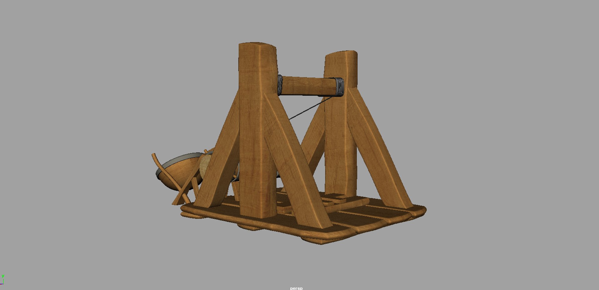 Wooden Catapult 3d Obj