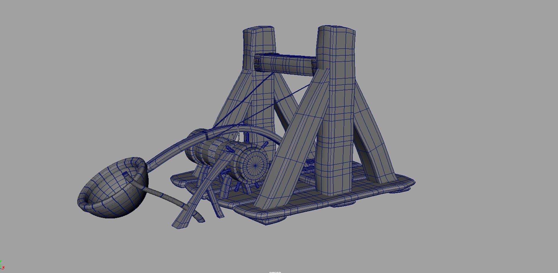 Wooden Catapult 3d Obj