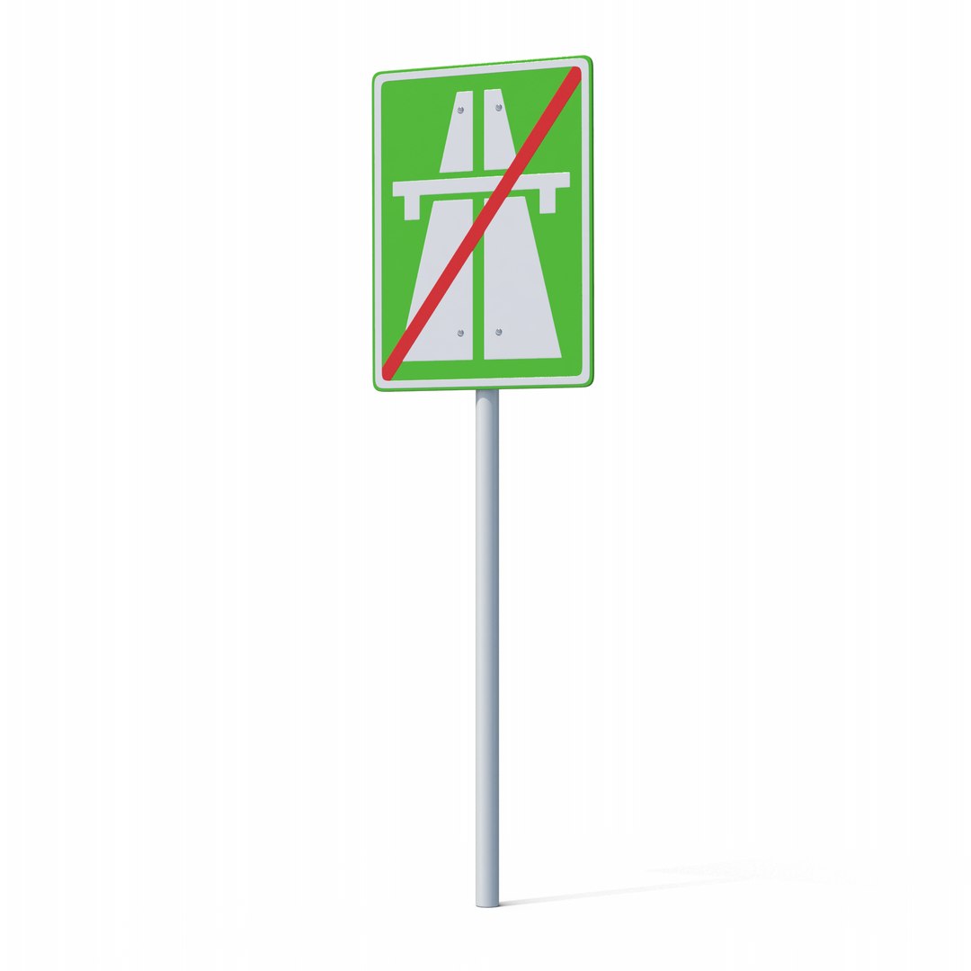 The End Of Expressway Road Sign 3D model - TurboSquid 2082452