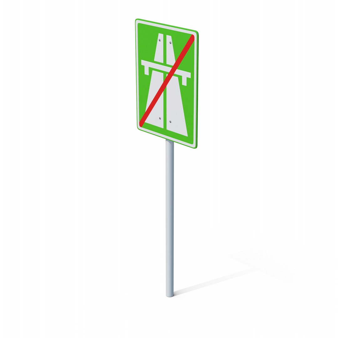The End Of Expressway Road Sign 3D model - TurboSquid 2082452