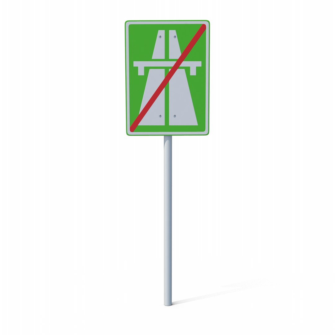 The End Of Expressway Road Sign 3D model - TurboSquid 2082452