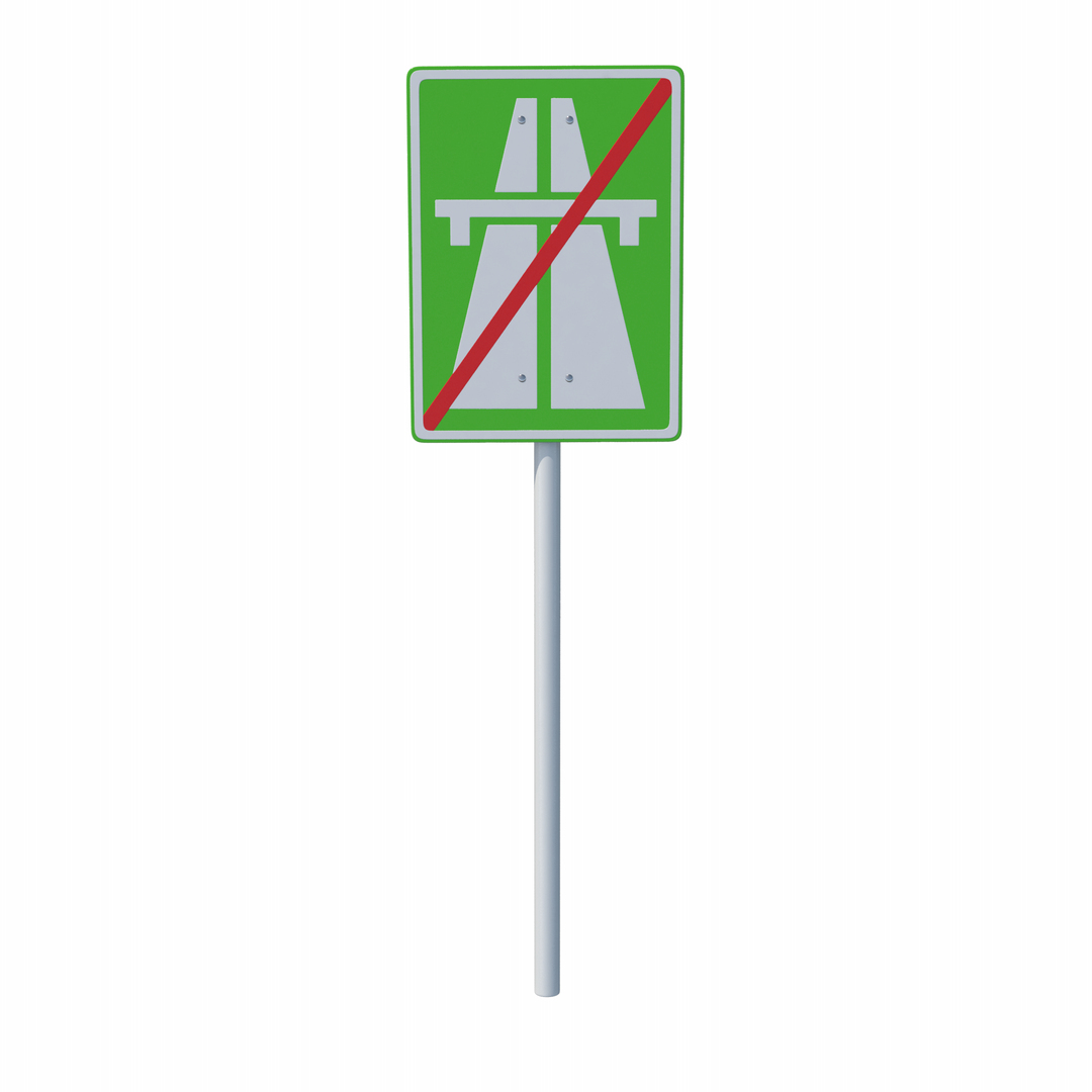 The End Of Expressway Road Sign 3D model - TurboSquid 2082452