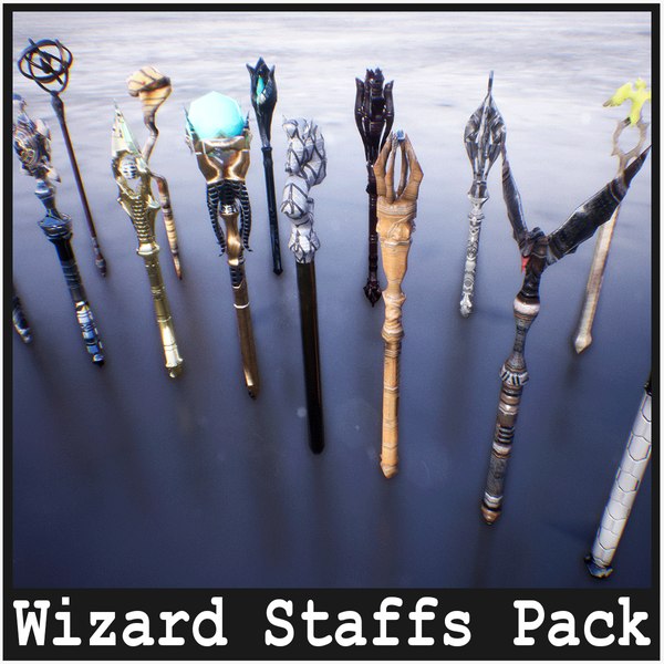 3D Wizard Staffs 15 Assets model - TurboSquid 1984282