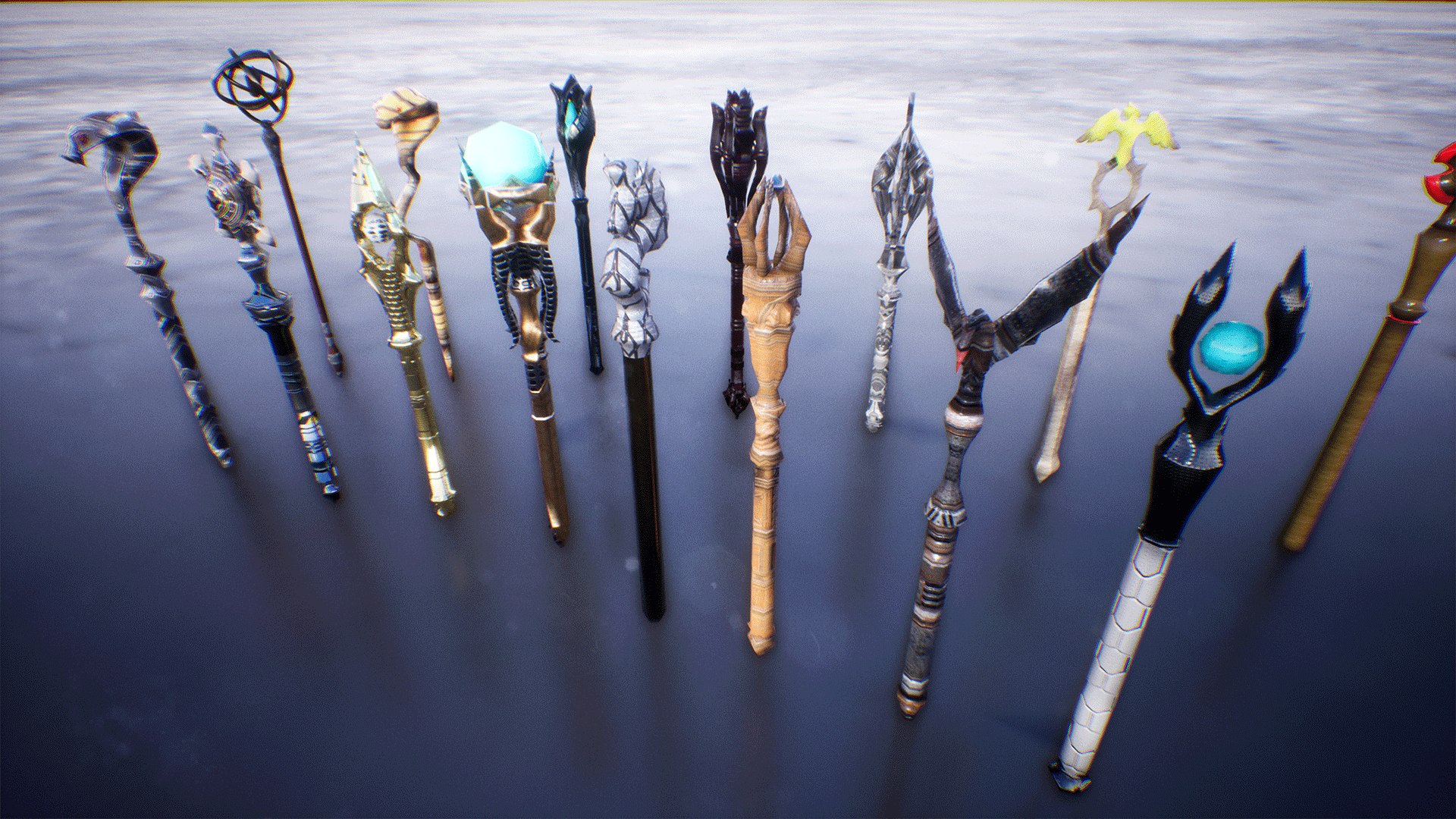 3D Wizard Staffs 15 Assets Model - TurboSquid 1984282
