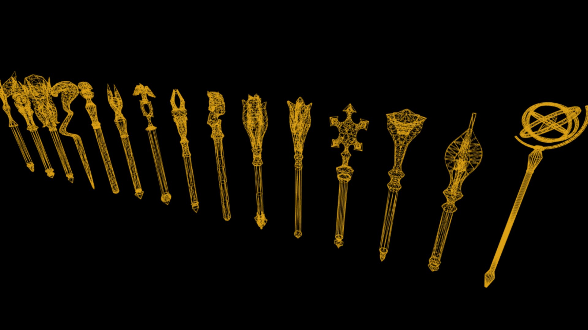 3D Wizard Staffs 15 Assets Model - TurboSquid 1984282
