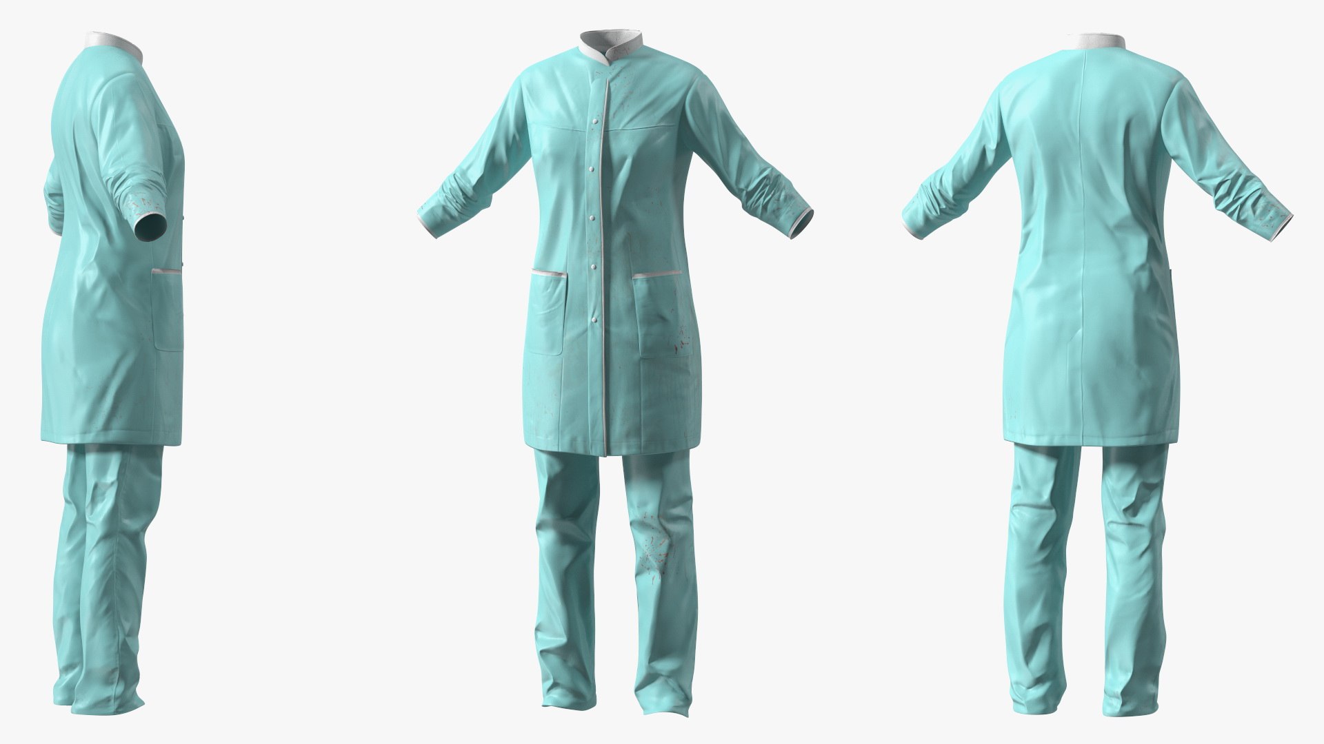 3D Female Lab Coat And Pants Model - TurboSquid 2146893