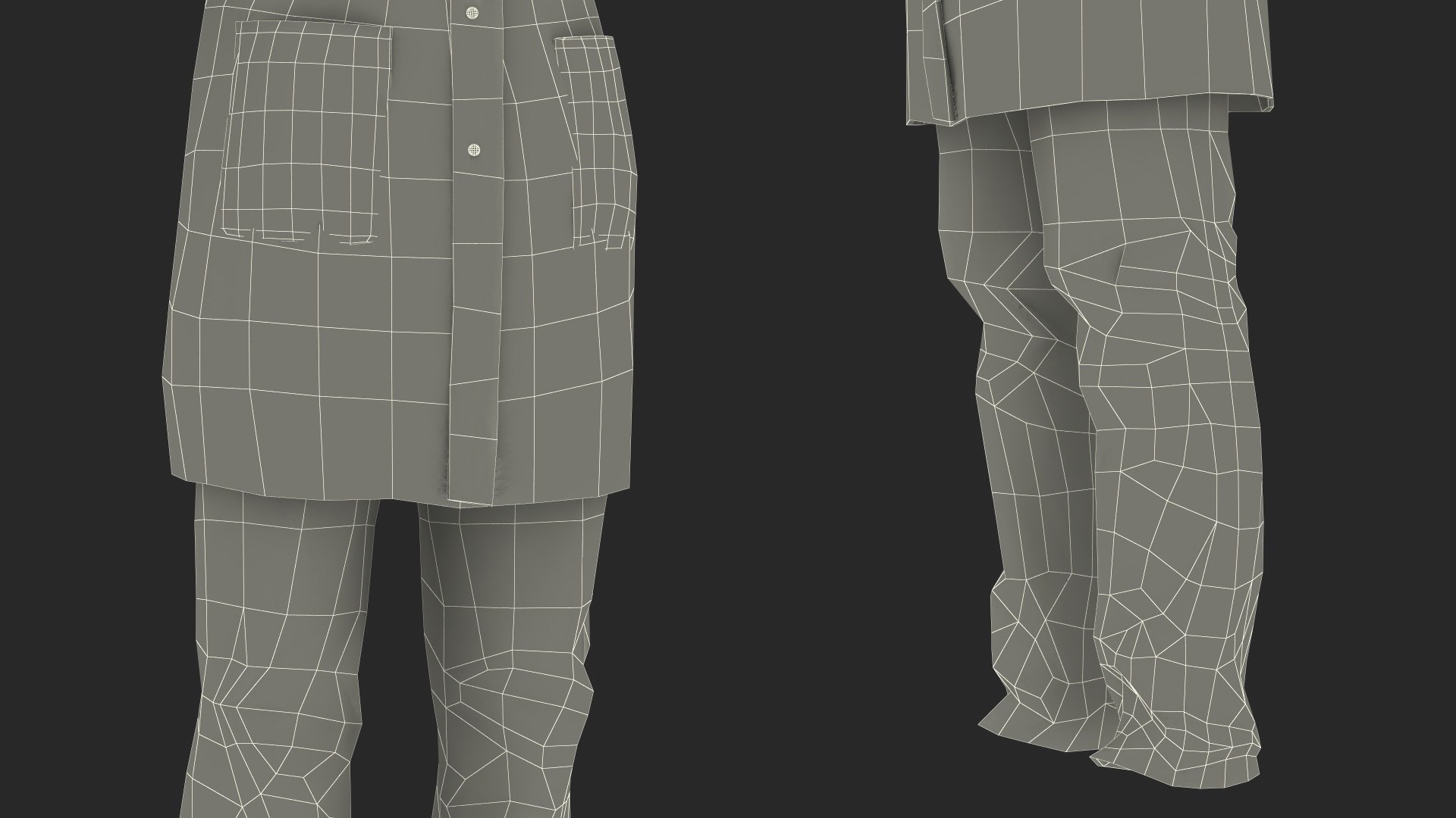 3D Female Lab Coat And Pants Model - TurboSquid 2146893