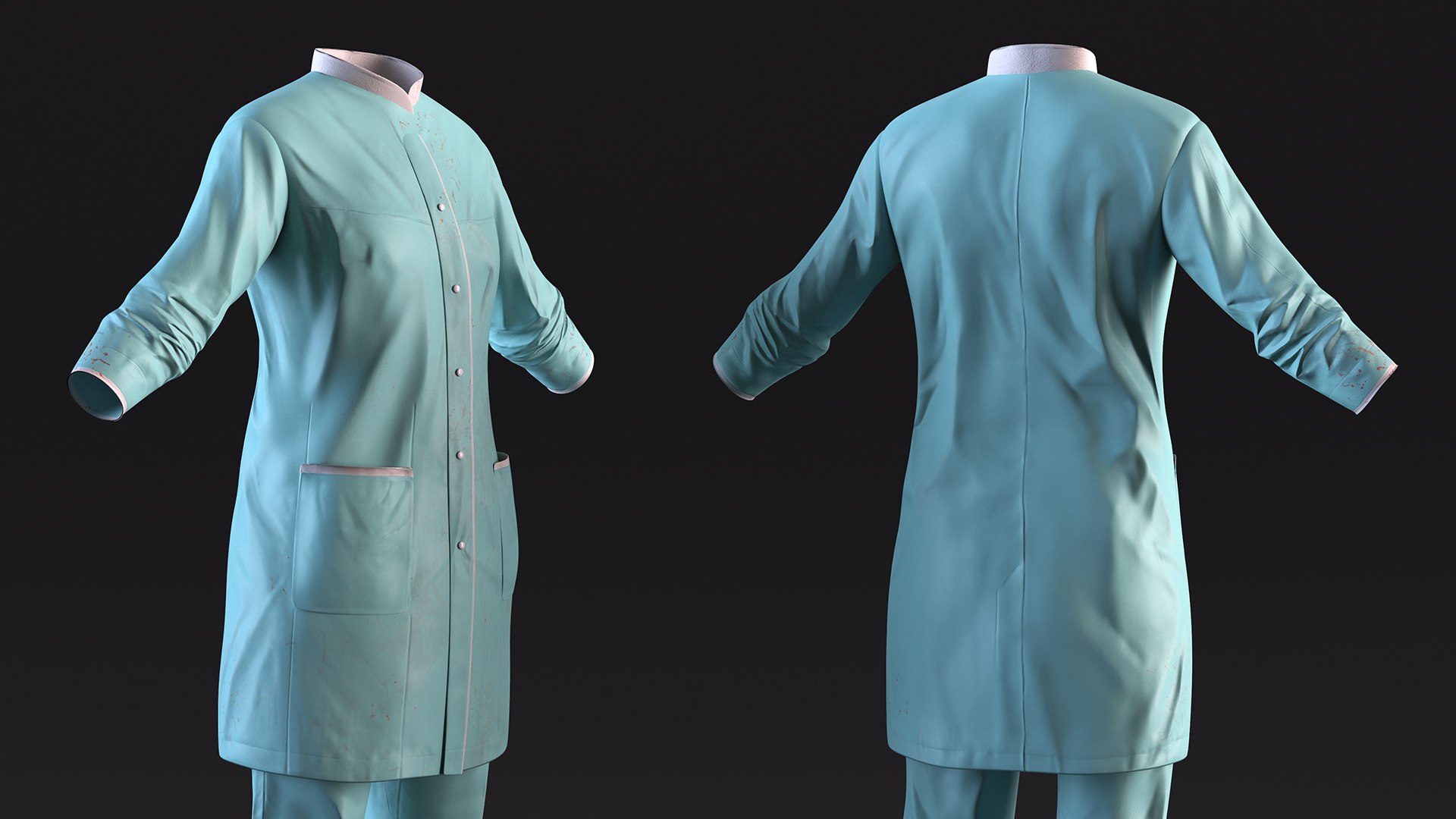3D Female Lab Coat And Pants Model - TurboSquid 2146893