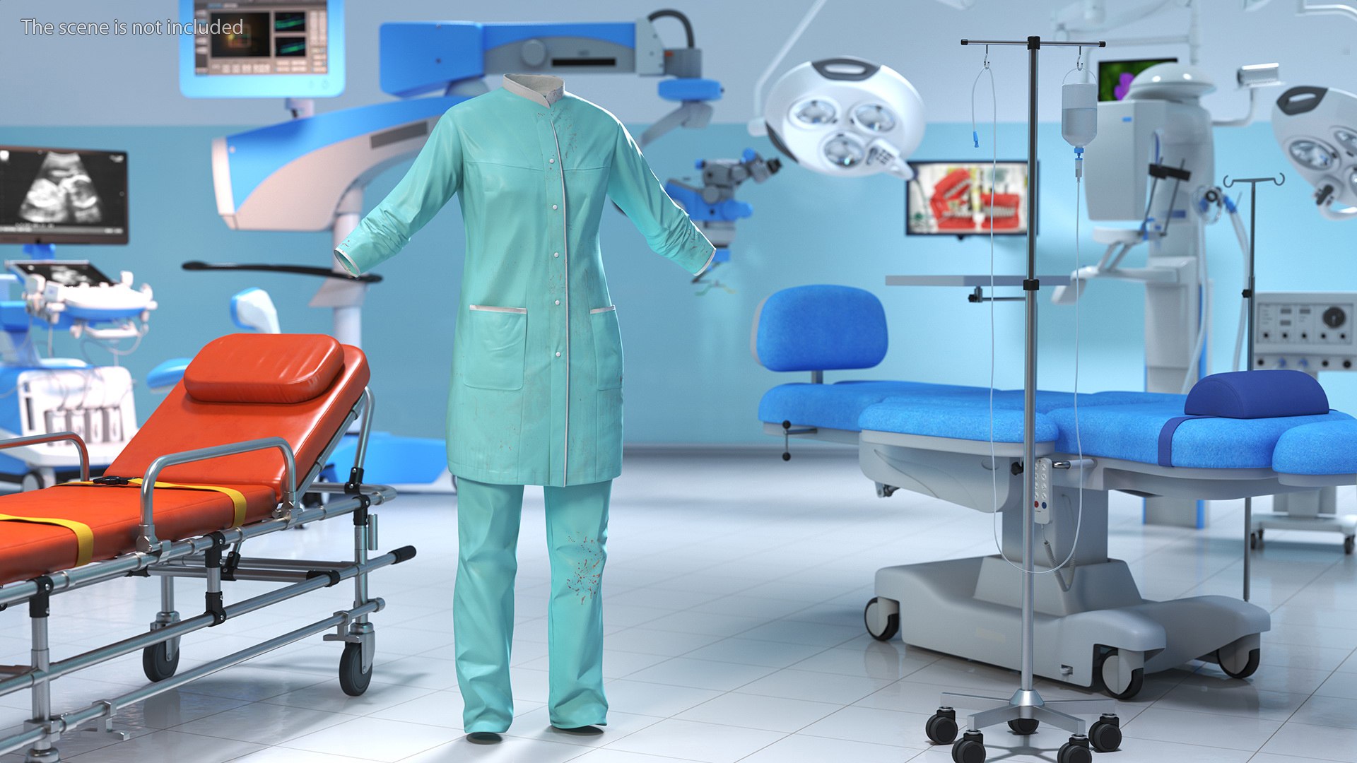 3D Female Lab Coat And Pants Model - TurboSquid 2146893