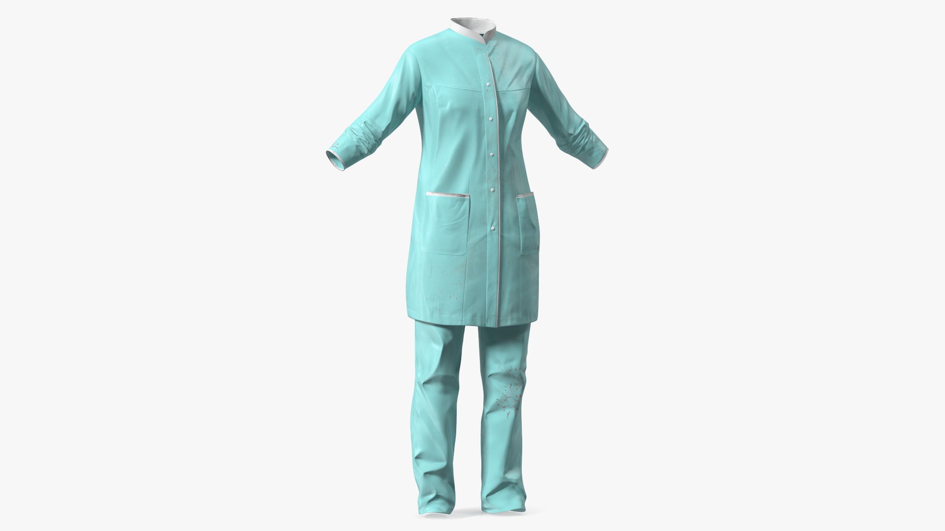 3D Female Lab Coat And Pants Model - TurboSquid 2146893