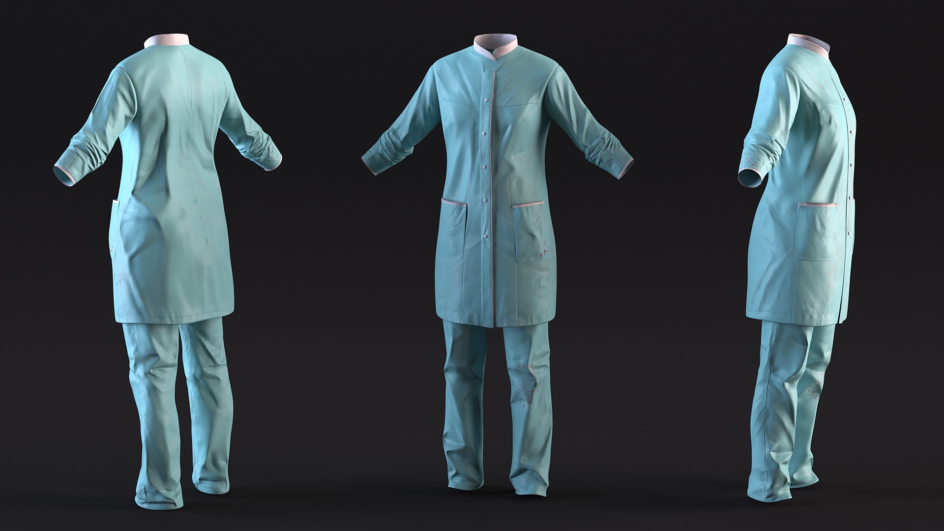 3D Female Lab Coat And Pants Model - TurboSquid 2146893