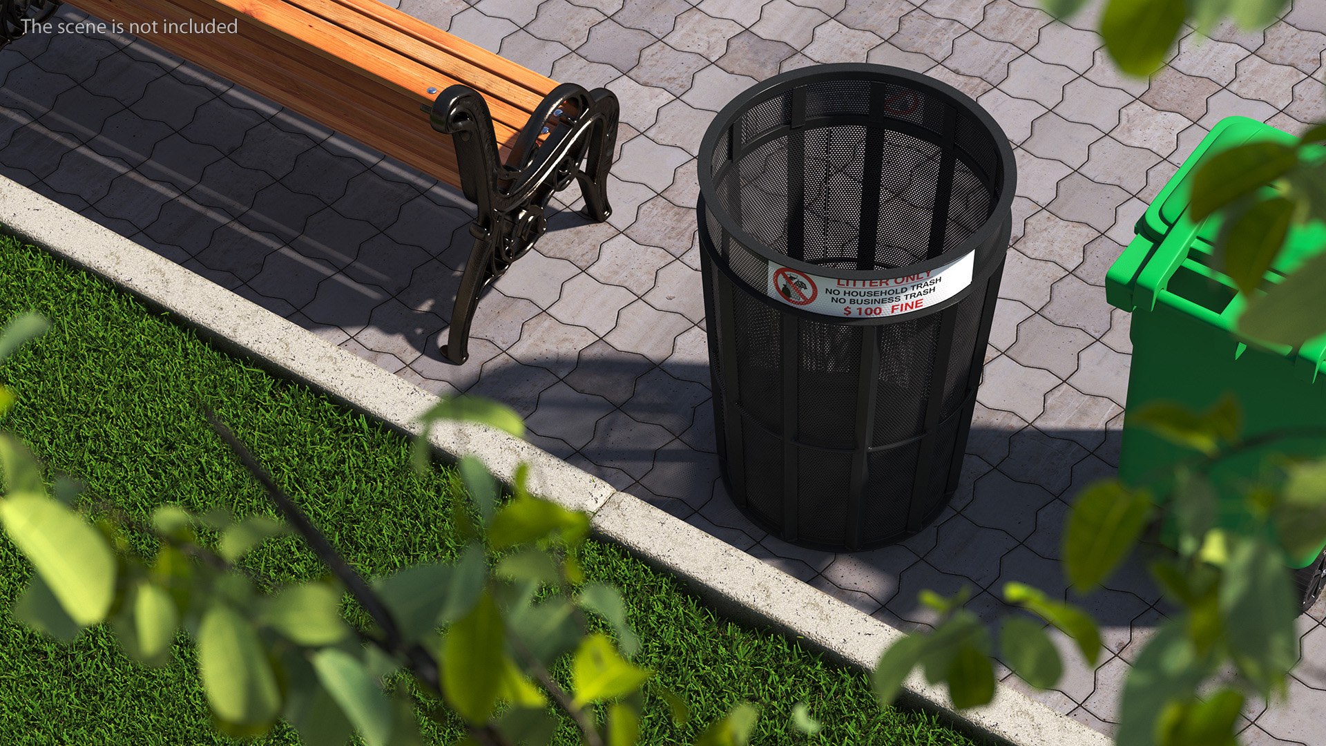 3D Public Park Litter Trash Can - TurboSquid 2225843