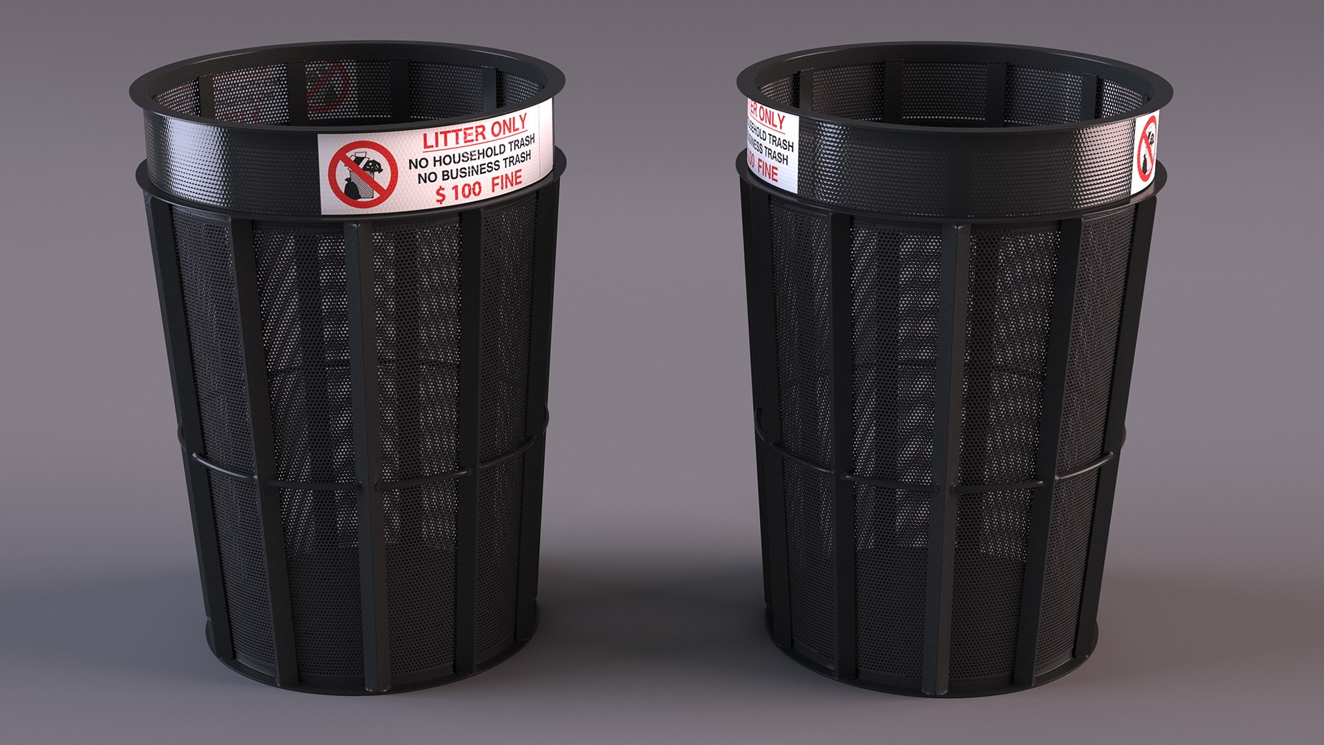 3D Public Park Litter Trash Can - TurboSquid 2225843
