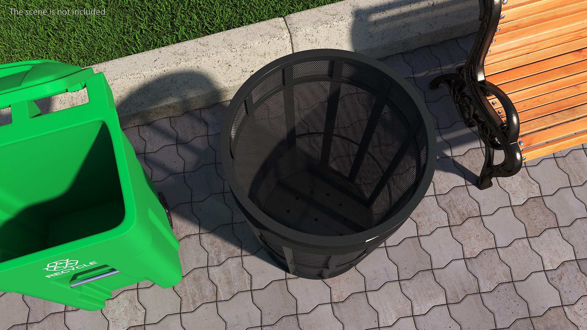 3D Public Park Litter Trash Can - TurboSquid 2225843
