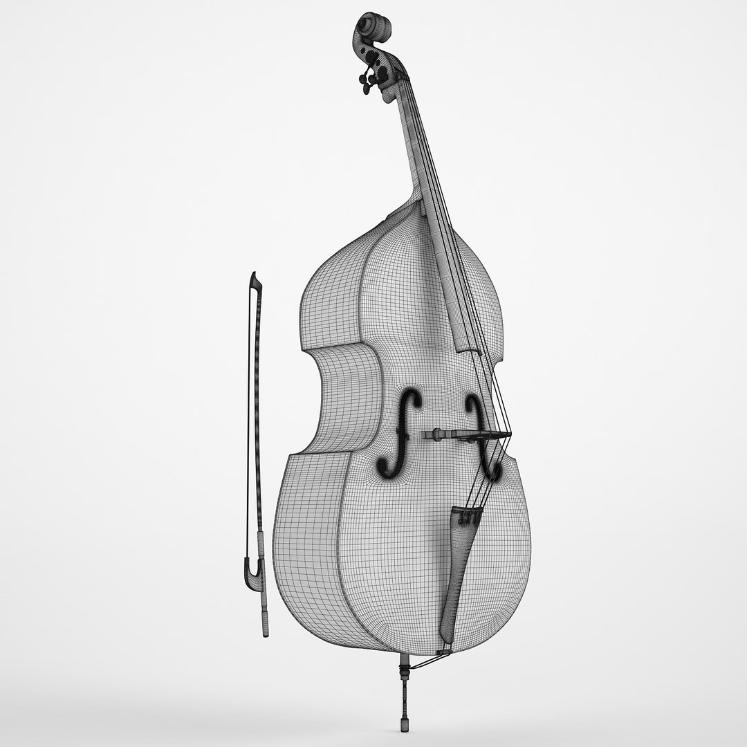 3d Double Bass Black